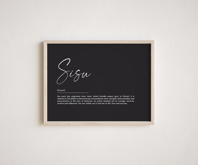 Sisu Definition Print, Sisu Poster, Sisu Wall Art, Finnish Decor ...