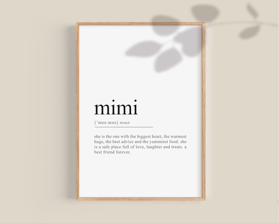 Mimi Definition Print Mimi Gift Gift for Mimi Grandma Gift - Etsy