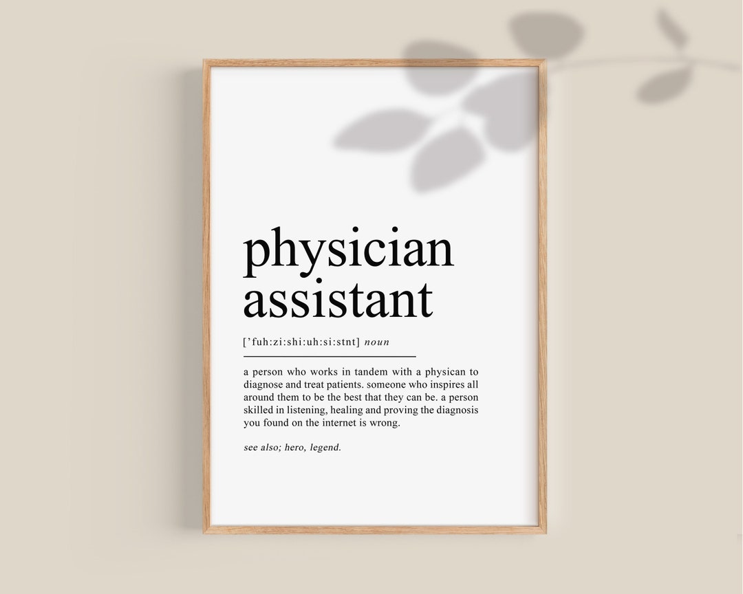Physician Assistant Definition Print, Physician Assistant Gift, Gift ...