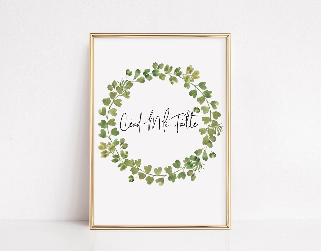 Irish Welcome Entrance Hall Sign Cead Mile Failte Irish Wall Art ...