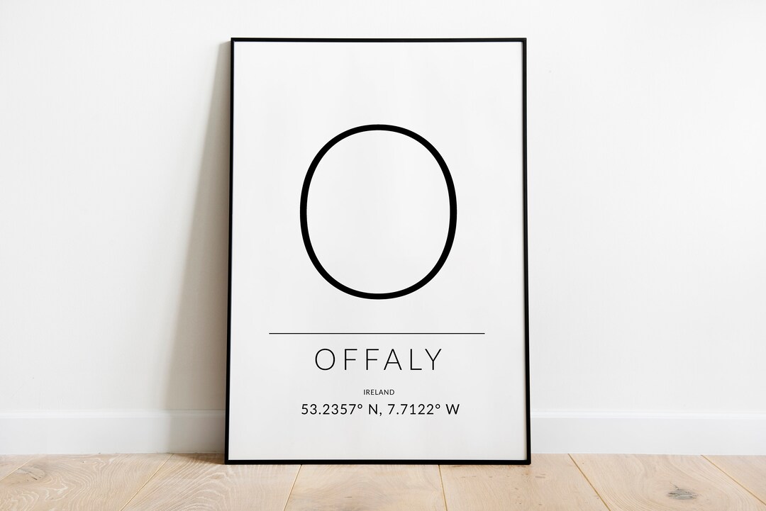 Offaly Irish Wall Decor, Irish Gifts, Irish Gift, Ireland Posters, Gps ...