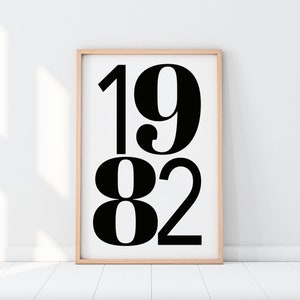Birth Year Print, Birth Year Retro Poster, 1982 Poster, Birthday Gift ...