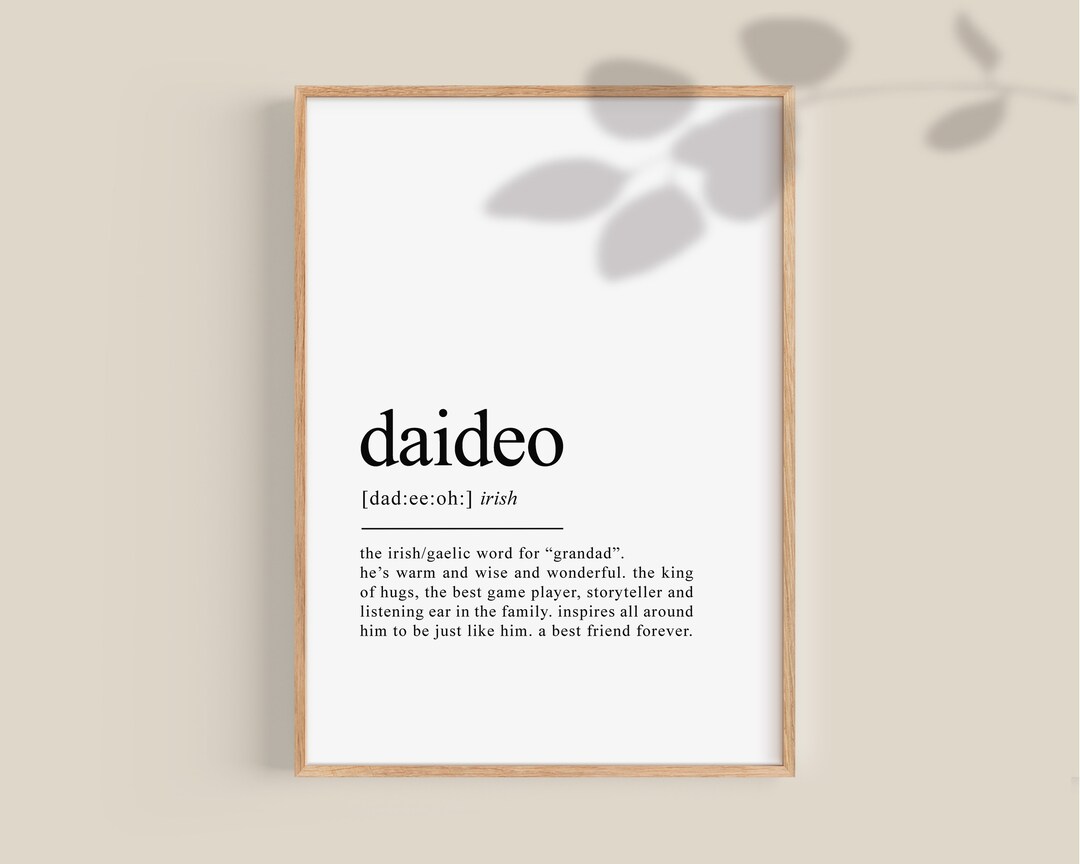 Daideo Gift, Daideo Definition Print, Daideo Gift, Grandad Gifts ...