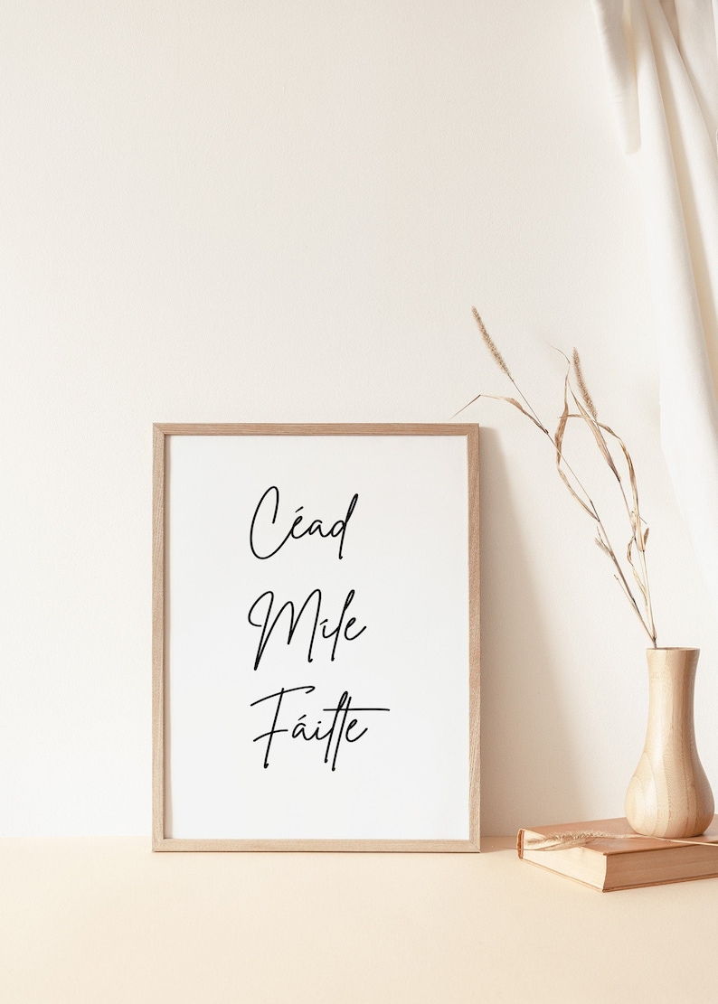 Céad Míle Fáilte Irish Print, Gaelic Wall Art (digital Download) - Etsy