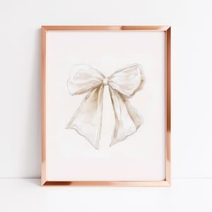 Cream Bow Nursery Print Grandmillenial Coquette Aesthetic Poster Trendy ...