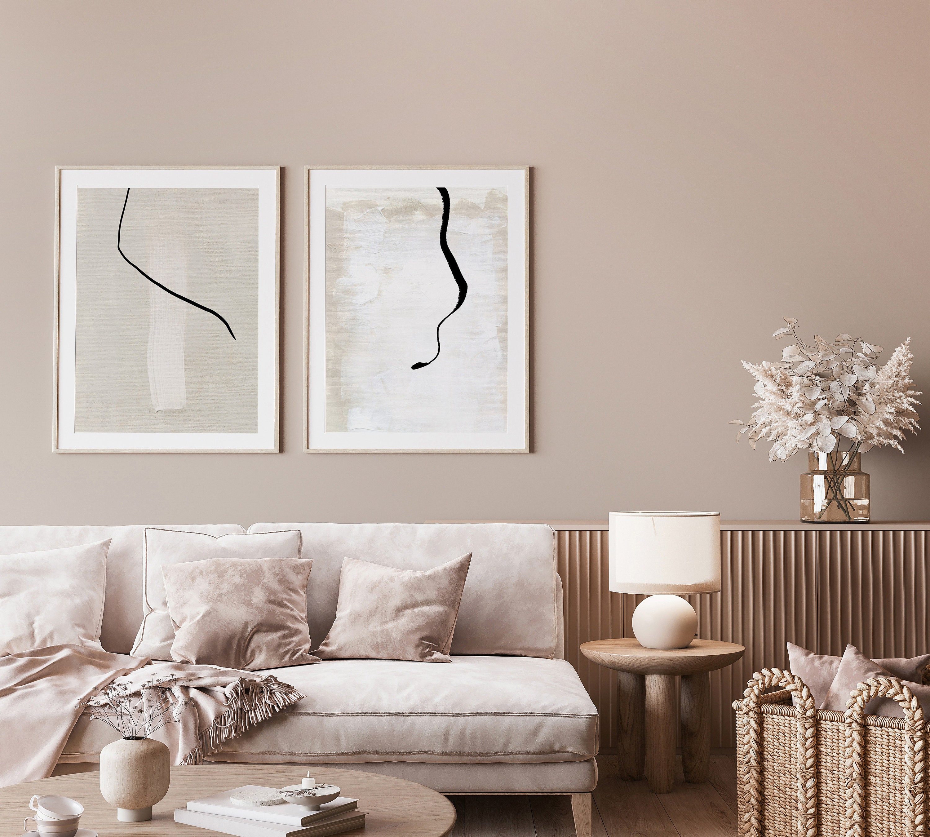 Set of 3 Abstract Prints Set of 3 Wall Art Living Room Art | Etsy