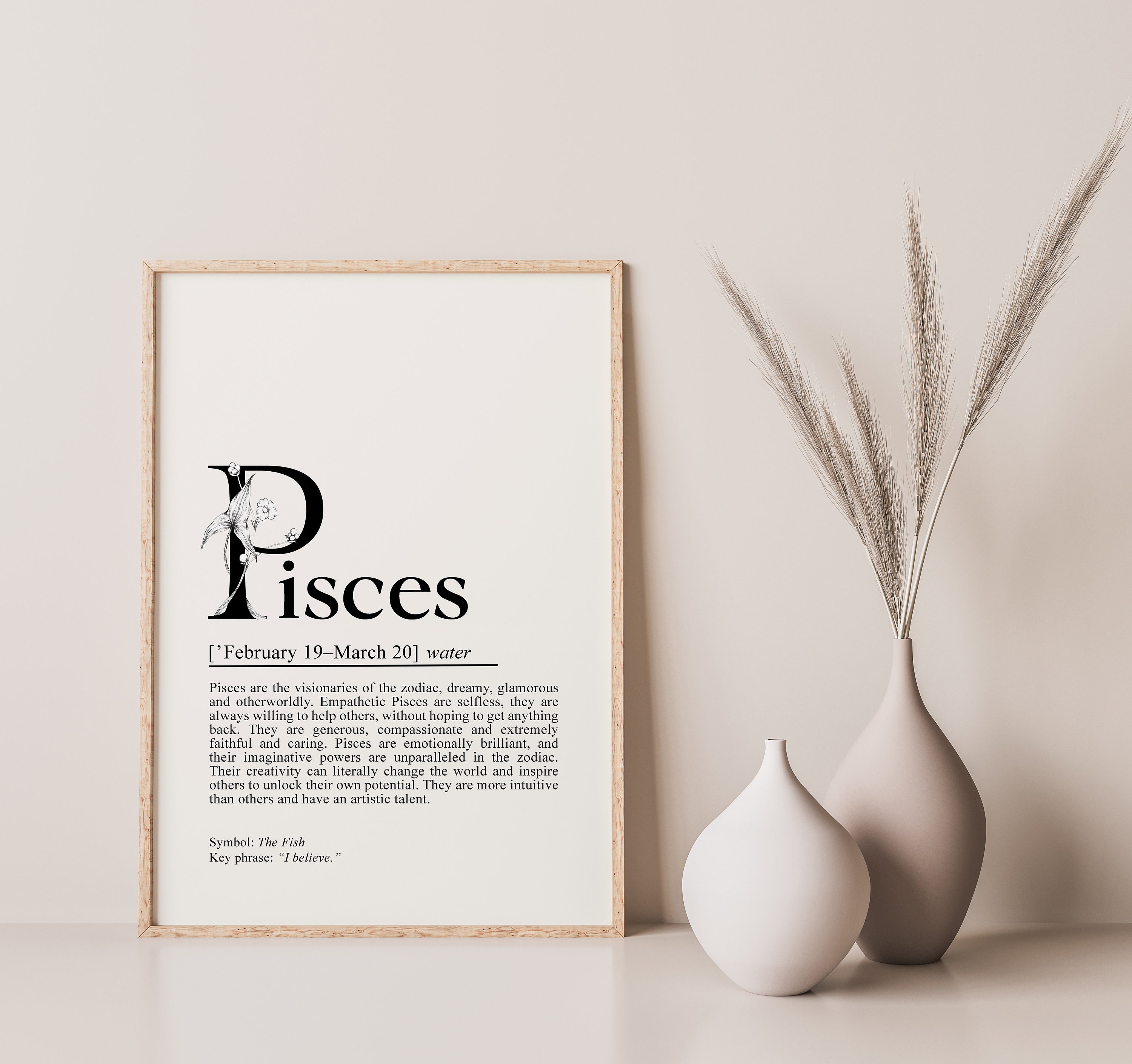Pisces Definition Print Pisces Gift Pisces Art Print Zodiac | Etsy