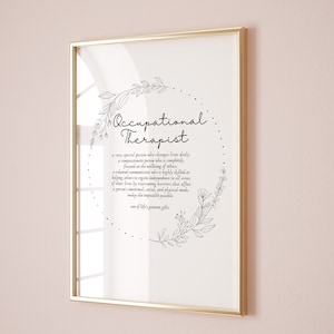 Occupational Therapist Definition Print, Occupational Therapist Gift ...