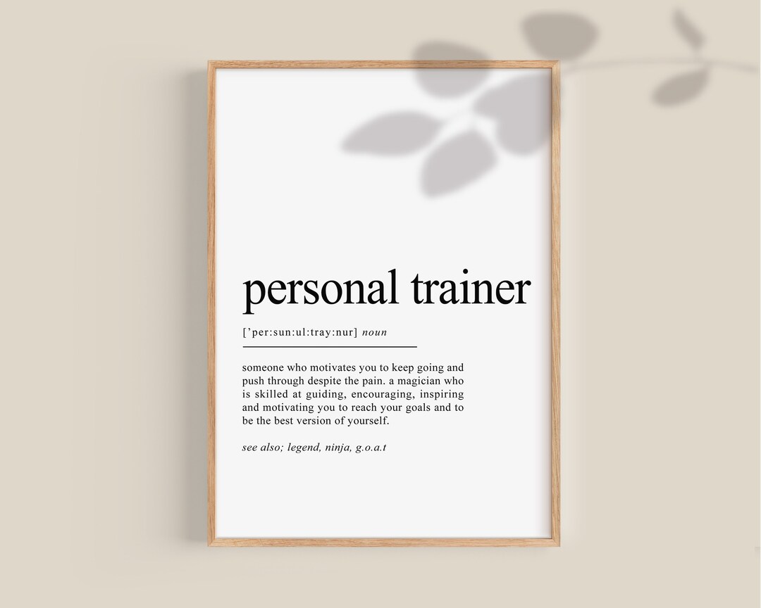 Personal Trainer Gift, Personal Trainer Definition Print, Personal ...