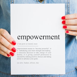 Empowerment Definition Print, Empowered Woman Gift, Inspirational ...