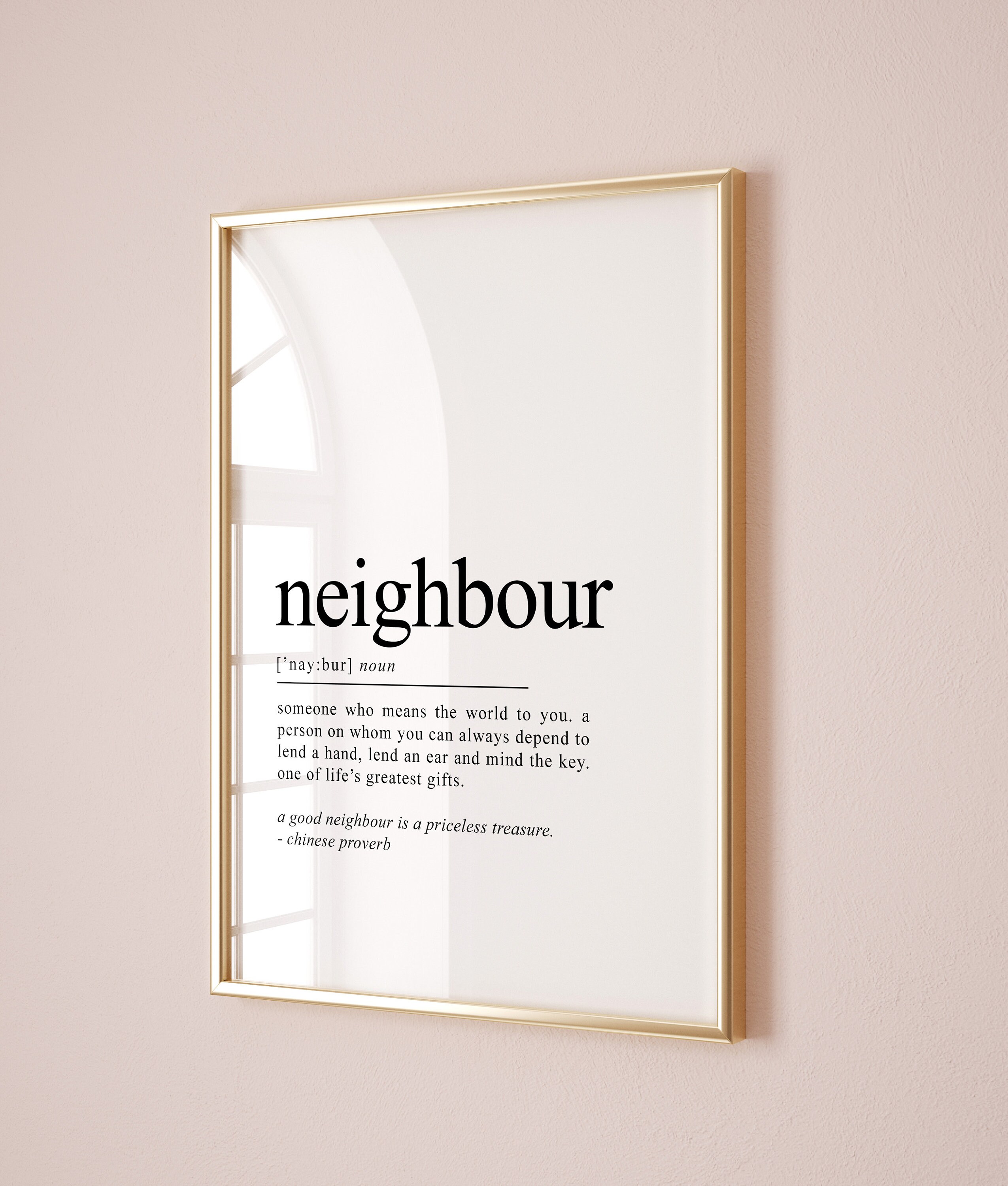 Neighbour Definition Print, Neighbour Gifts Gift for a Special Neighbor ...