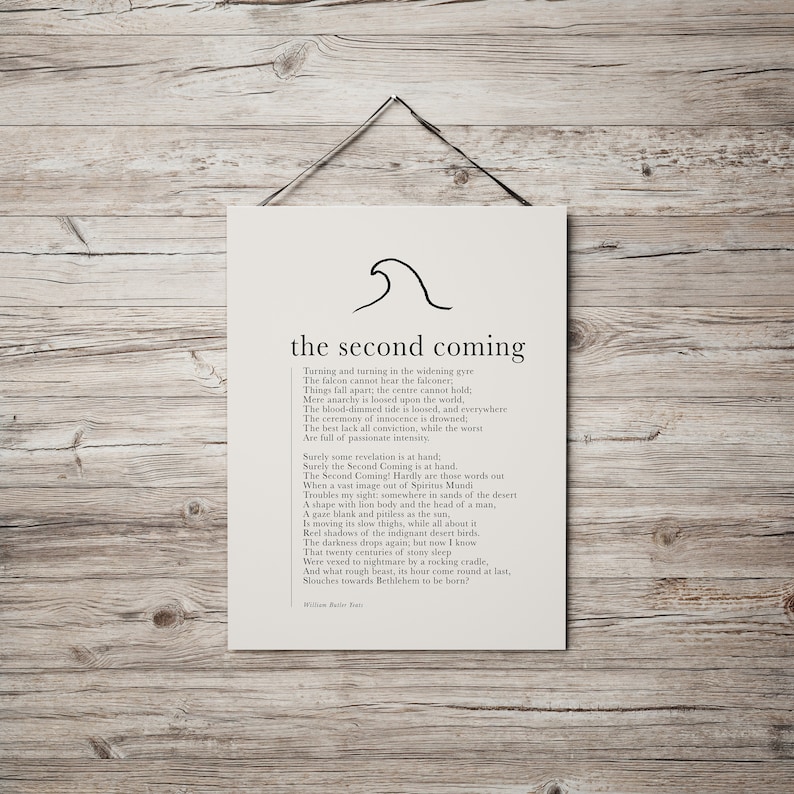 W.B. Yeats Print the Second Coming Poem Yeats Quote Yeats - Etsy