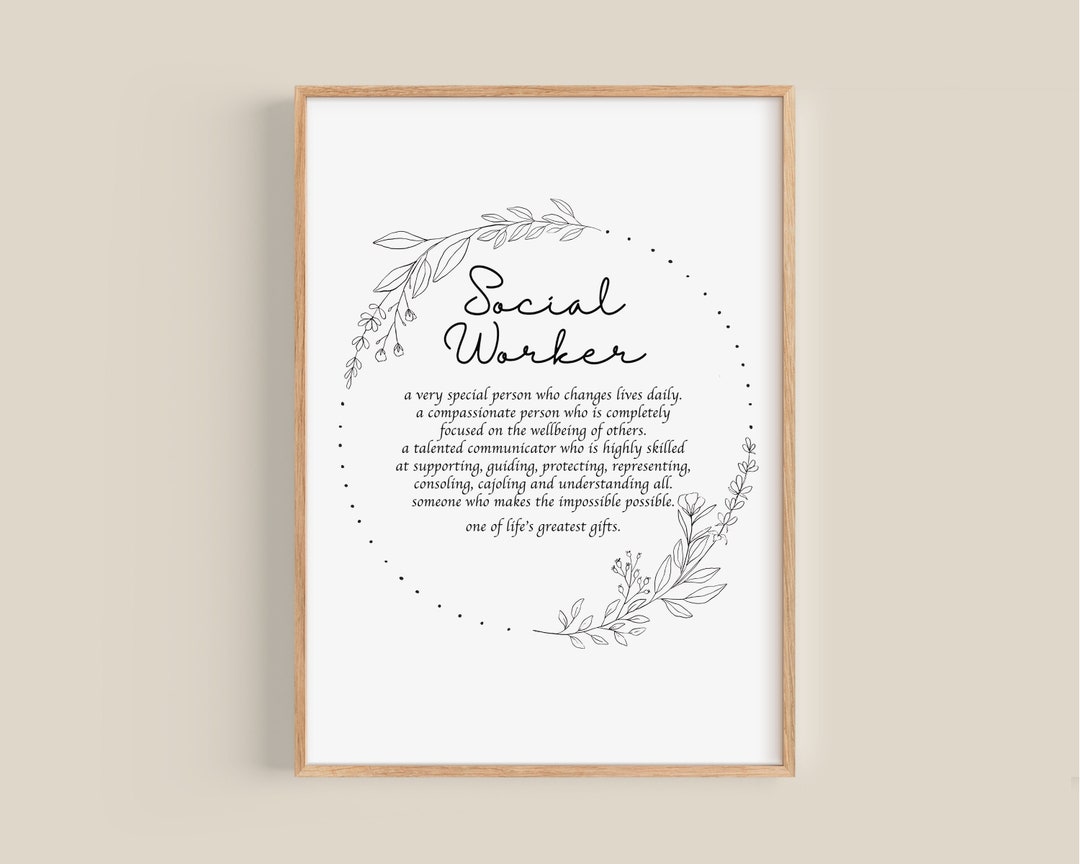Social Worker Gift, Social Worker Definition Print, Social Work Gift ...