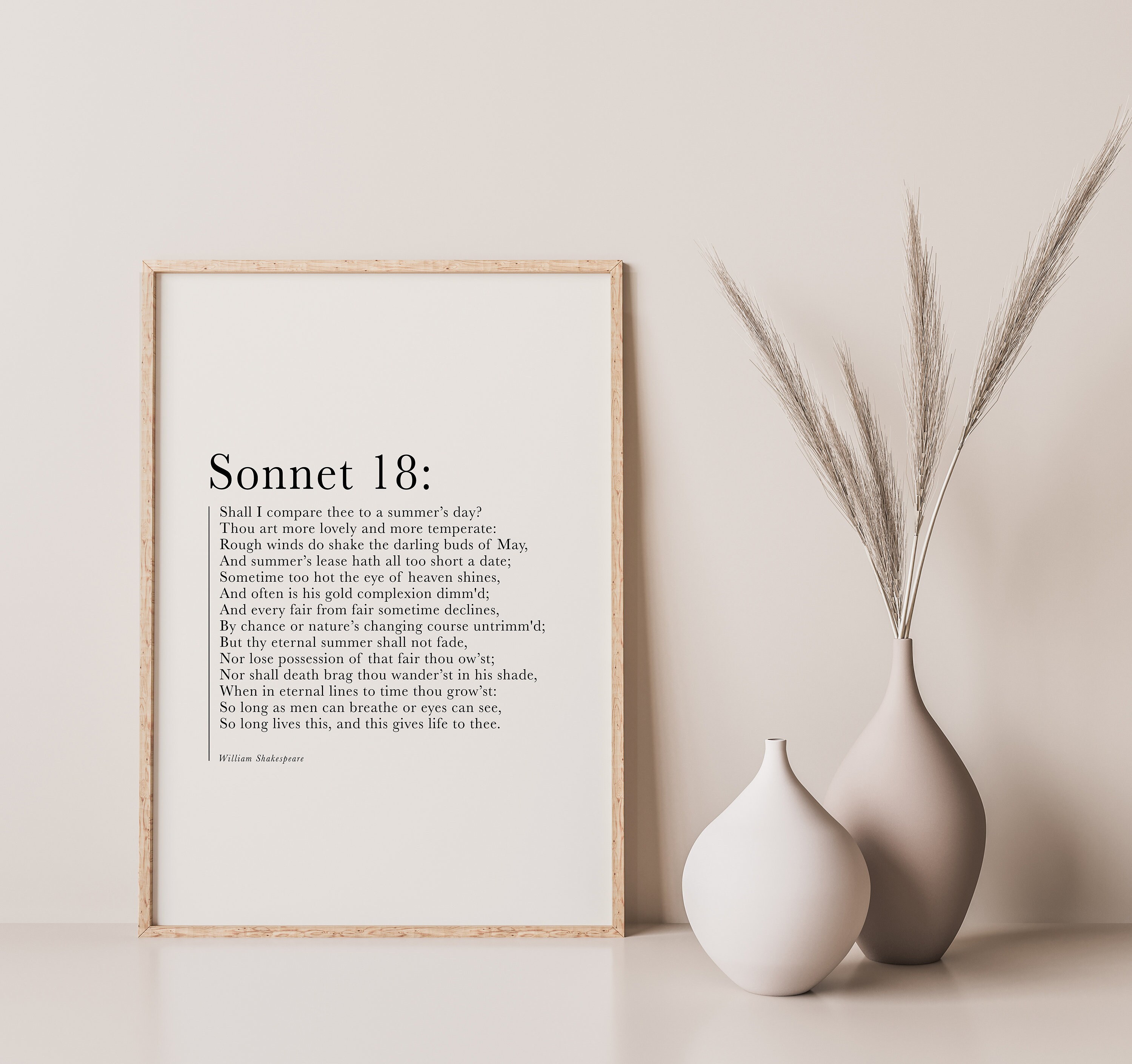 Sonnet 18 William Shakespeare Poem Sonnet 18 Print - Etsy Australia