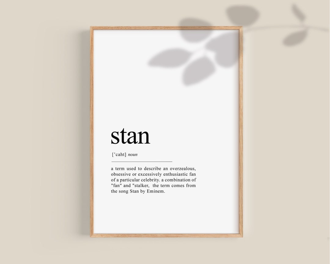 Stan Definition Print, Funny Teen Poster, Fan Shipping Teen Gifts, Teen ...
