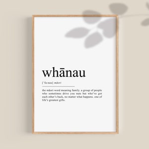 Maori Prints, Aroha Definition Print, Whanau Print, Set of 4 Maori ...