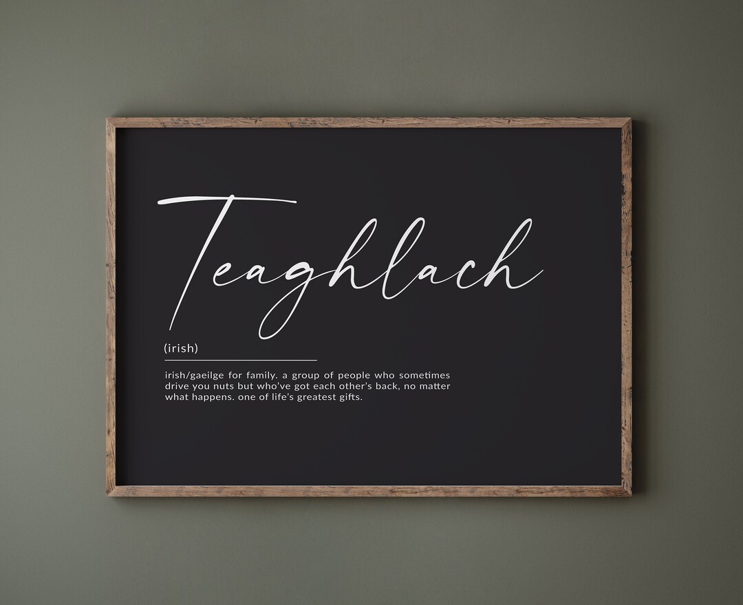 Ireland Print, Family Definition Print, Teaghlach Gaeilge Wall Art ...