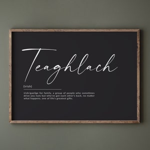 Ireland Print, Family Definition Print, Teaghlach Gaeilge Wall Art ...