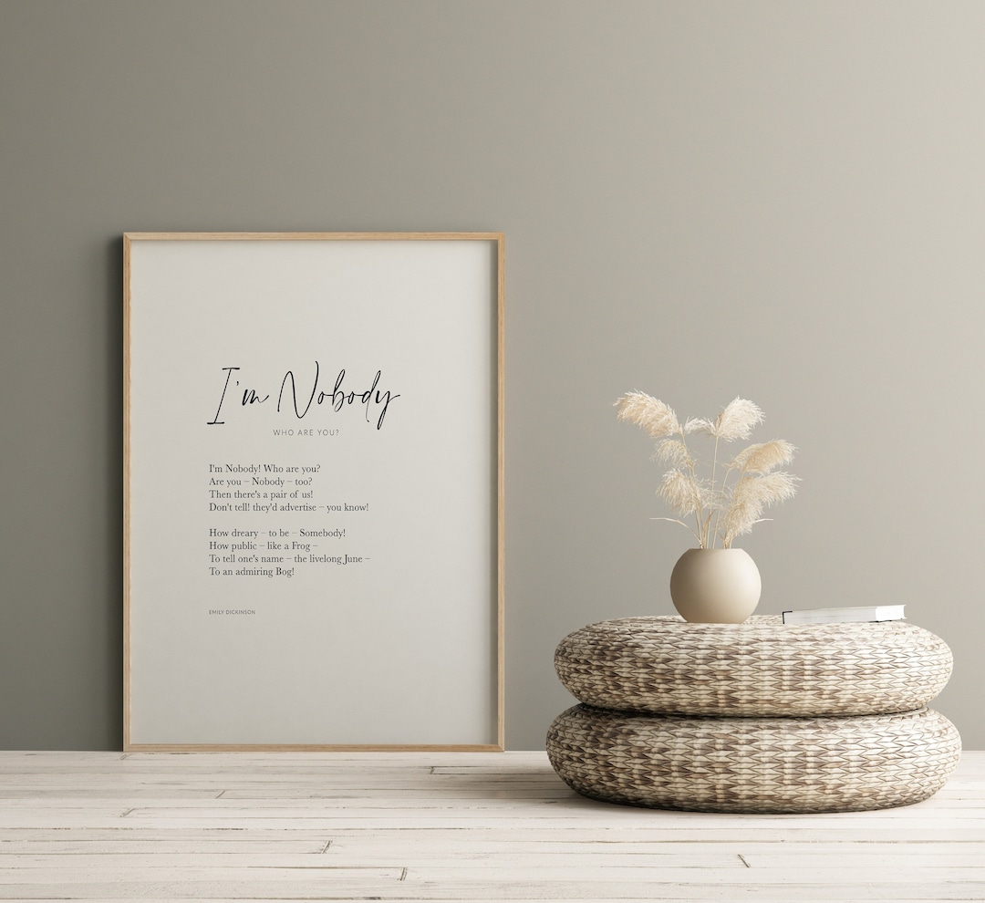 Emily Dickinson, I'm Nobody Who Are You? Emily Dickinson Poem, Emily ...