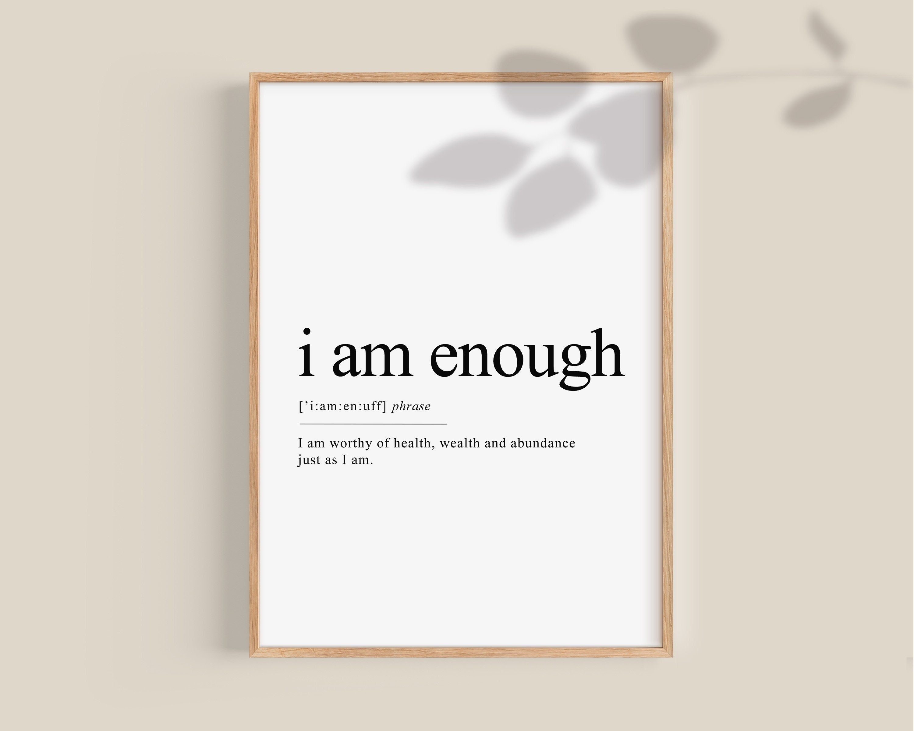 I AM Enough Poster, Manifestation Poster Manifest Print | Affirmation ...