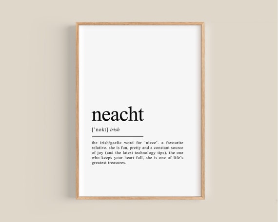 Niece Definition Print Irish Definition Print Neacht Irish - Etsy