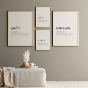 Māori Prints Aroha Definition Print, Maori Poster New Zealand Wall Art ...