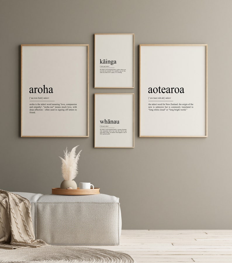Māori Prints Aroha Definition Print, Maori Poster New Zealand Wall Art ...