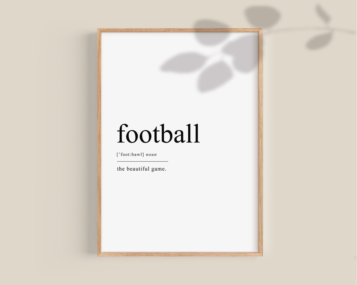 Football Gift, Football Definition Prints, Father's Day Football Poster ...