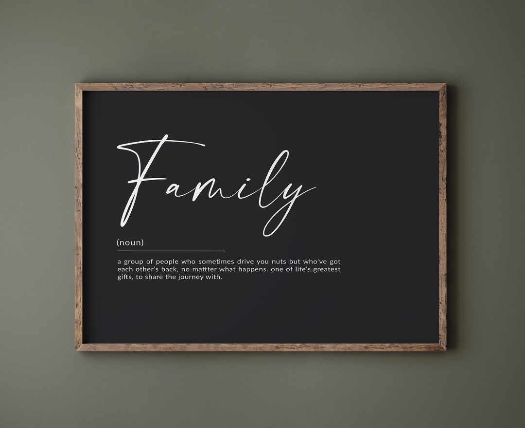 Family Print, Family Definition Poster, Family Gift, Gift for My Family ...