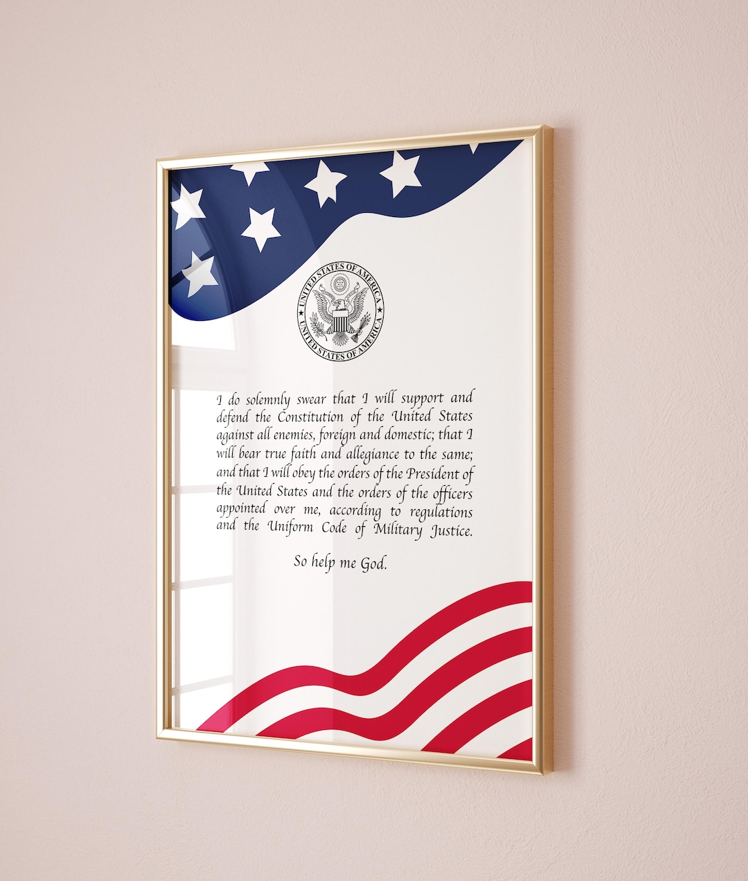 United States Army Art, US Army Oath of Enlistment Print, US Military ...