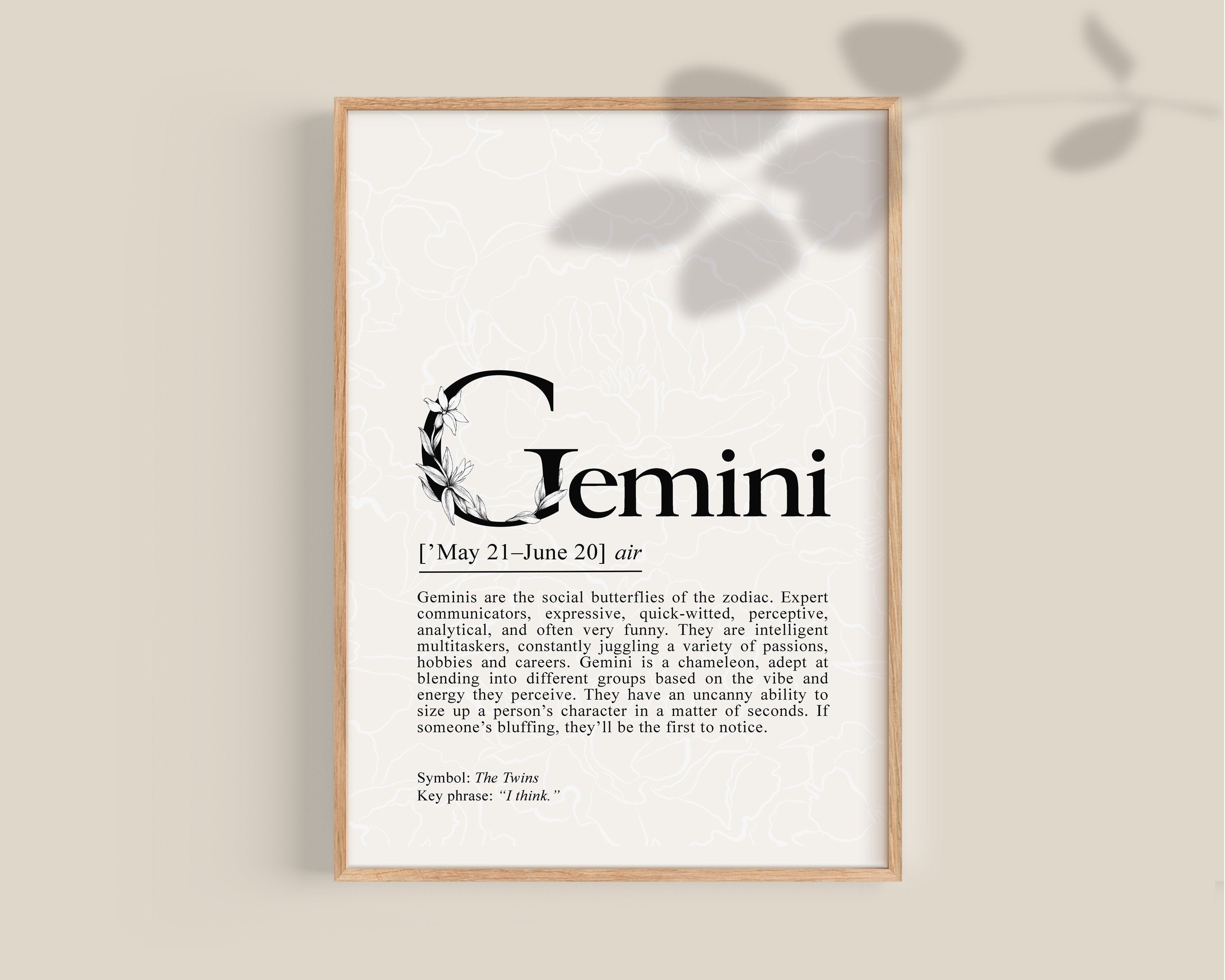 Gemini Definition Print Gemini Gifts Gemini Print Gemini - Etsy