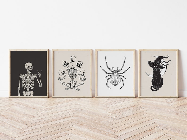 Halloween Set of 6 Printables Halloween Gallery Wall - Etsy