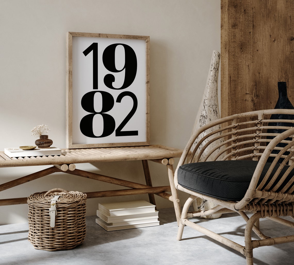 Birth Year Print, Birth Year Retro Poster, 1982 Poster, Birthday Gift ...