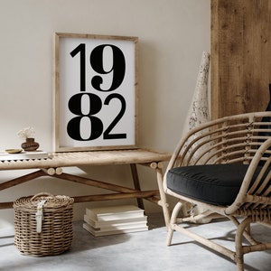Birth Year Print, Birth Year Retro Poster, 1982 Poster, Birthday Gift ...