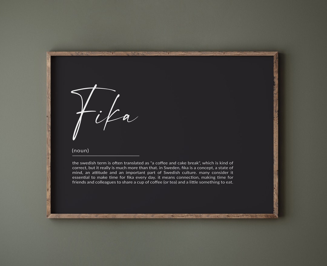 Fika Poster, Fika Definition Print, Fika Gift, Nordic Definition ...