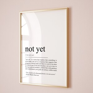 Growth Mindset Classroom Decor, Not yet Definition Print, School Mental ...