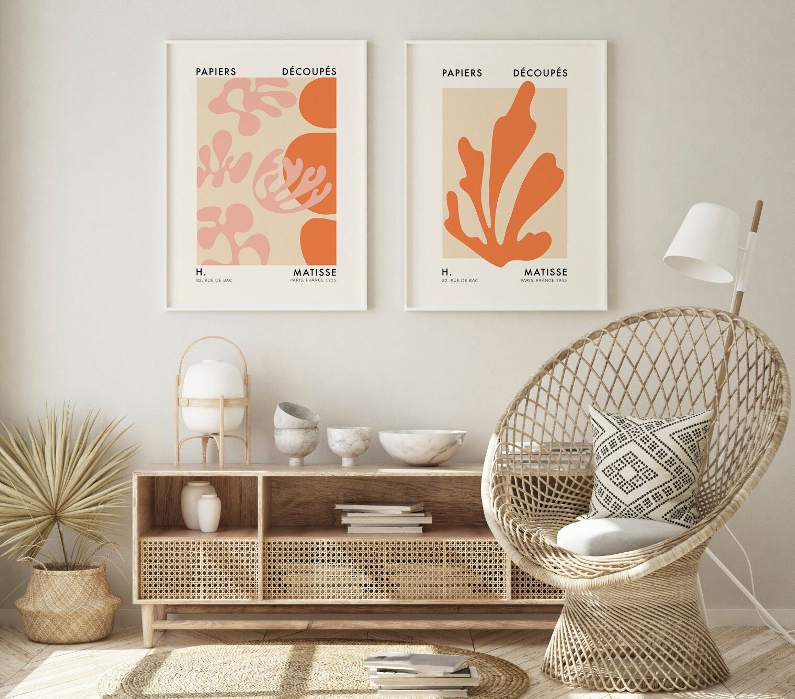 Henri Matisse Set of 3 Wall Art Orange Matisse Print Set - Etsy