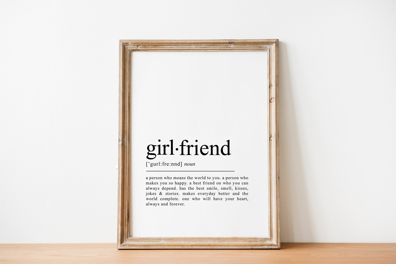Girlfriend Definition Print Girlfriend Gift Gifts for | Etsy
