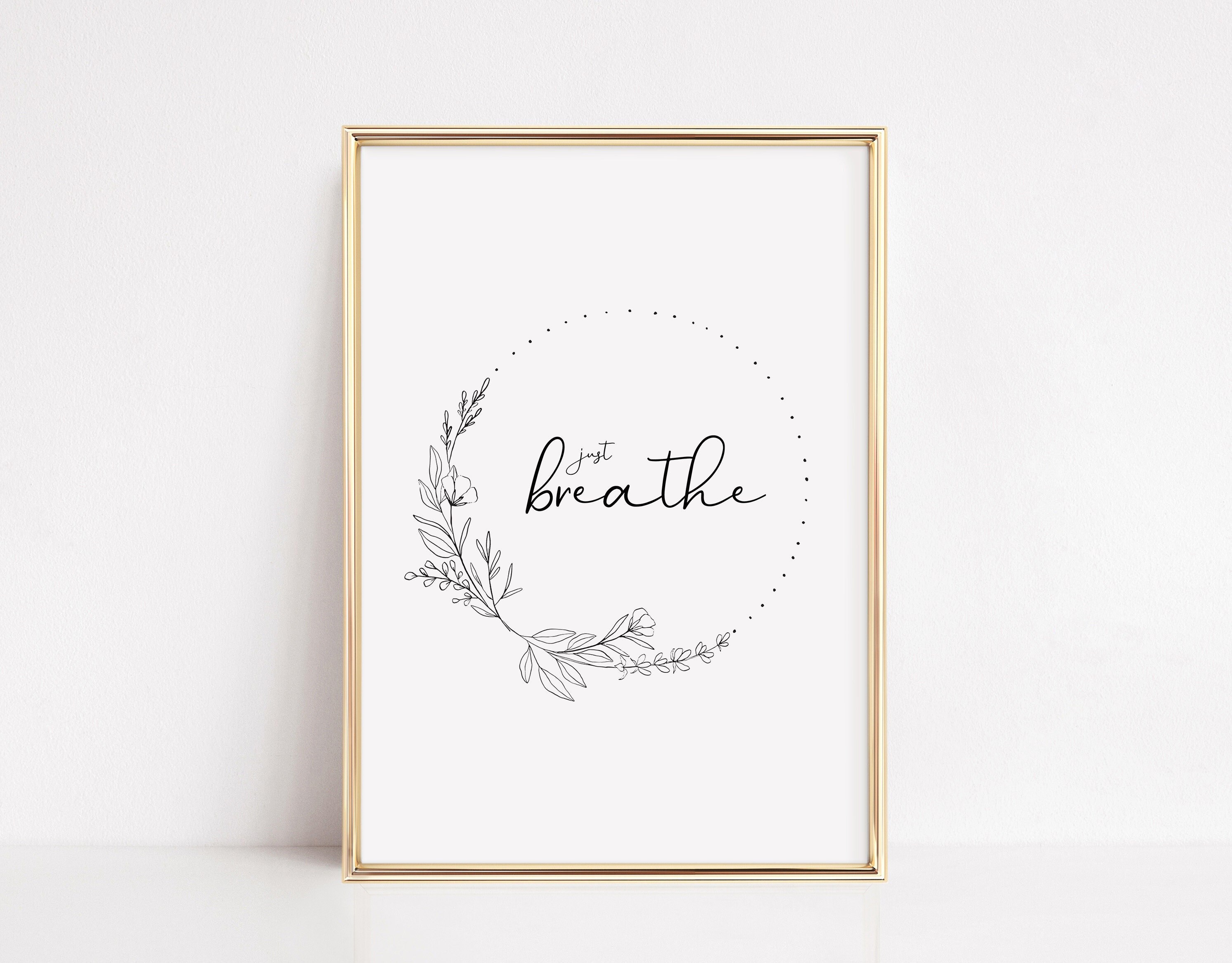 Just Breathe Poster Momlife Print Inspirational Quotes - Etsy