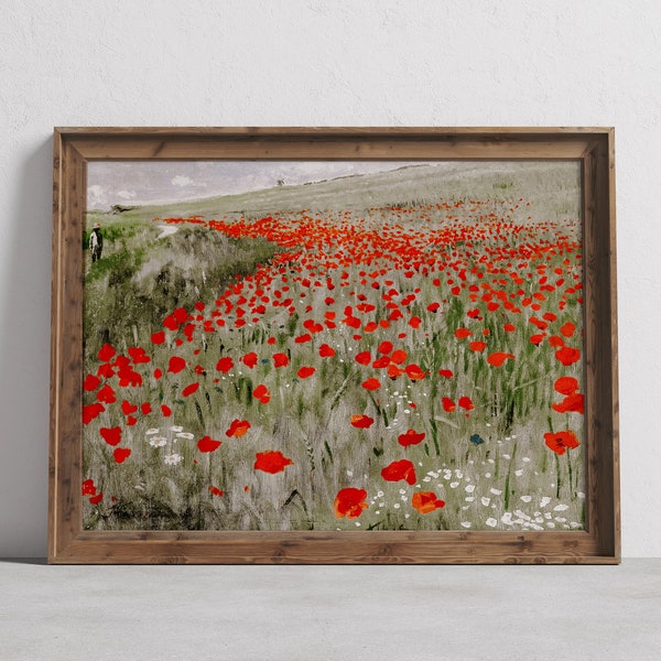 Antique Poppy Painting - Etsy