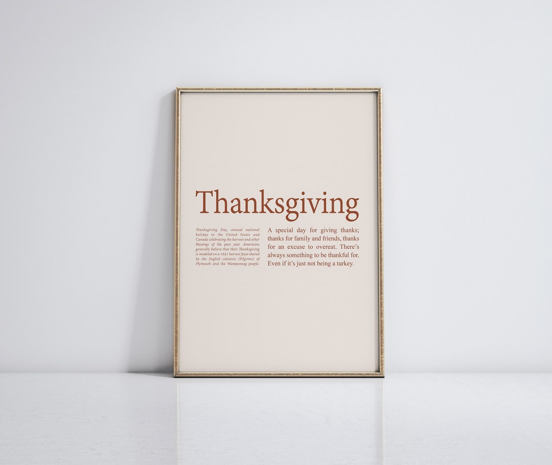 Thanksgiving Definition Print Thanksgiving Kitchen Art, Thanksgiving ...
