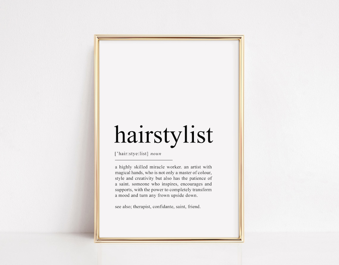 Hairstylist Definition Print, Hairstylist Gift, Hair Stylist Gifts for ...