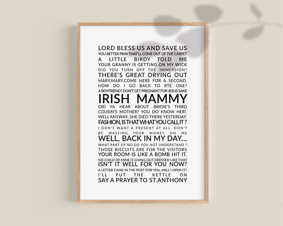 Irish Mammy Gift, St Patrick's Day Irish Mother Gifts, Ireland Poster ...