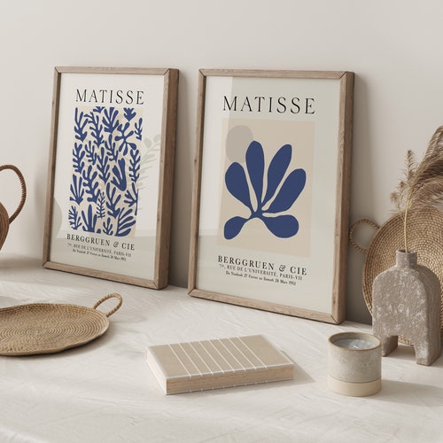 Navy Blue Matisse Print Set of 3 Henri Matisse Exhibition - Etsy