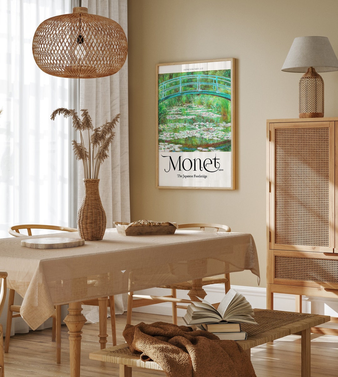 Monet Poster Monet Print the Japanese Footbridge Lilies - Etsy