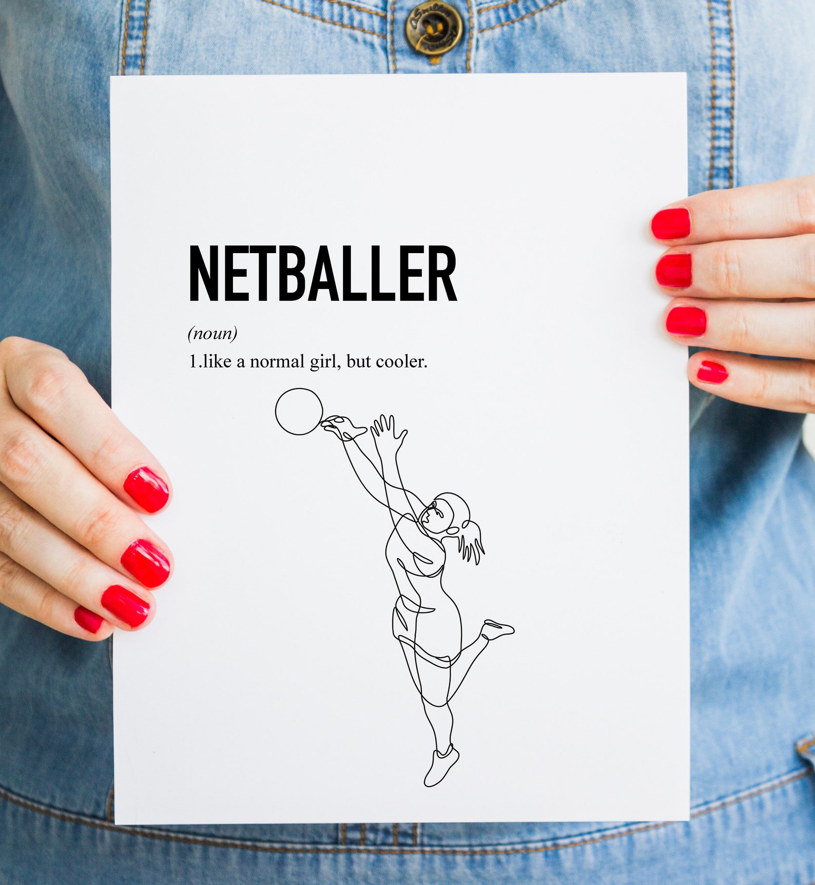 Netballer Print, Netball Print, Netball Poster, Netball Gifts, Netball ...