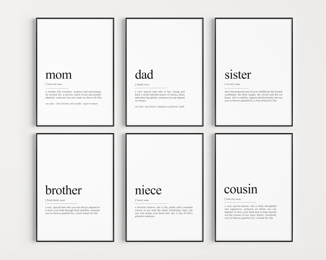 Family Definition Posters Set of 35+ Family Gifts Bundle, Grandma ...
