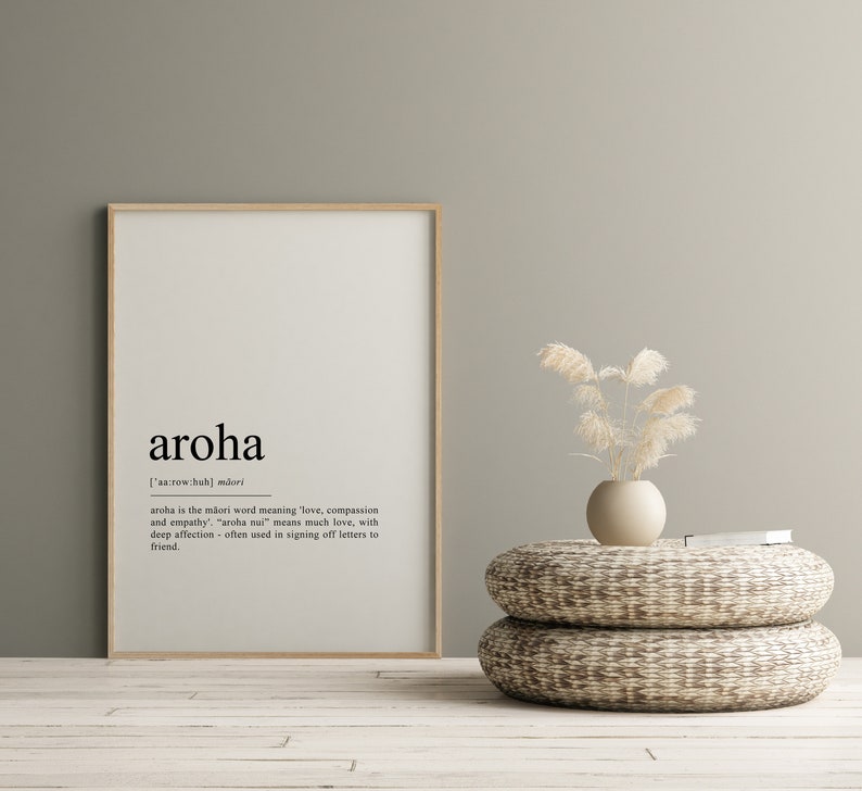 Māori Prints Aroha Definition Print Maori Poster New Zealand - Etsy ...