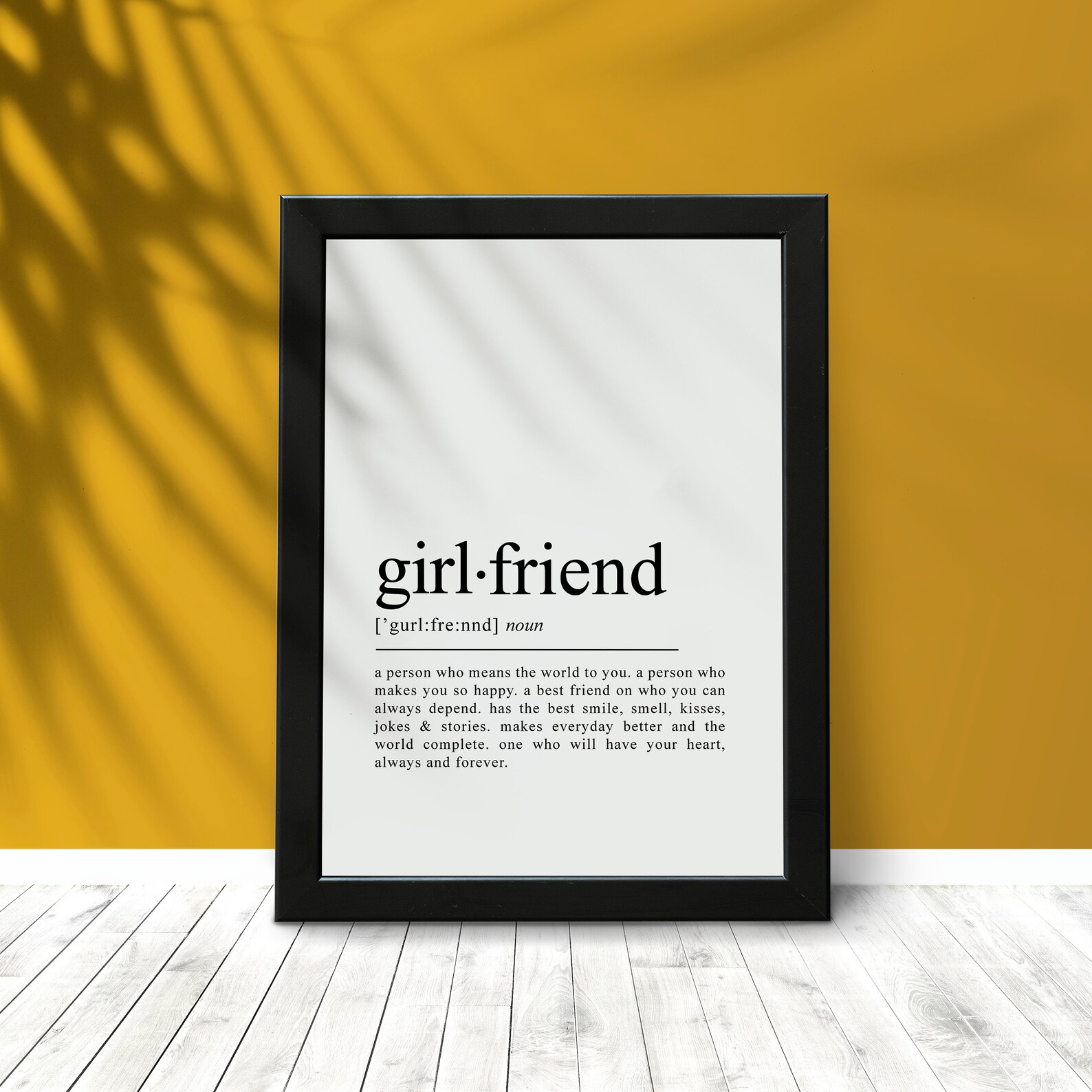 Girlfriend Definition Print Girlfriend Gift Gifts for | Etsy