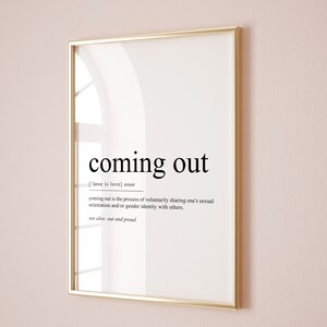 Pride Month Coming Out Definition Poster, LGBTQ Gay Pride Month College ...